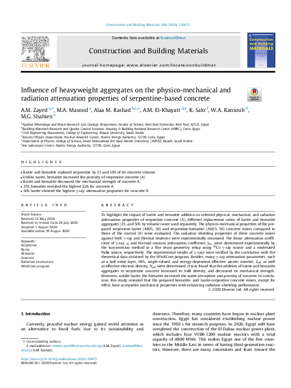 (PDF) Influence of heavyweight aggregates on the physico-mechanical and ...