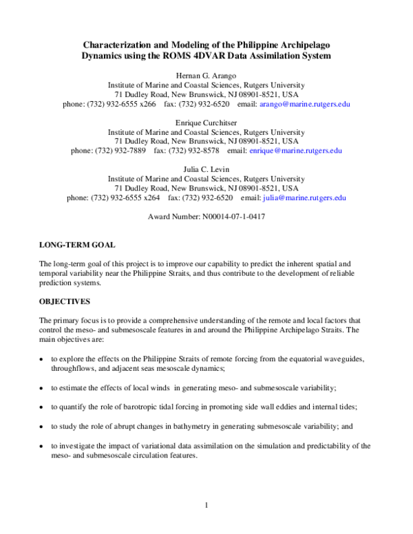 (PDF) Characterization and Modeling of the Philippine Archipelago ...