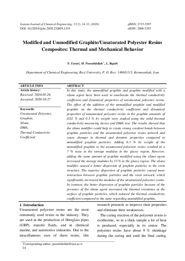 (PDF) Modified and unmodified Graphite/unsaturated polyester resin ...