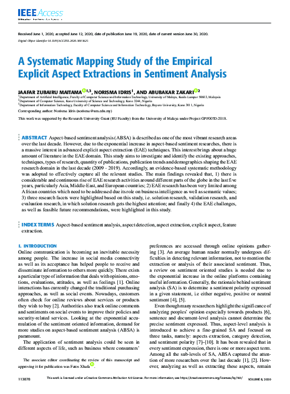 (PDF) A Systematic Mapping Study of the Empirical Explicit Aspect ...