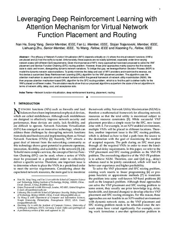 (PDF) Leveraging Deep Reinforcement Learning With Attention Mechanism for Virtual Network ...