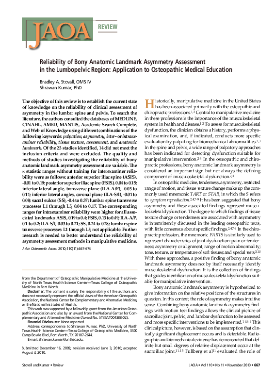 (PDF) Reliability of bony anatomic landmark asymmetry assessment in the ...