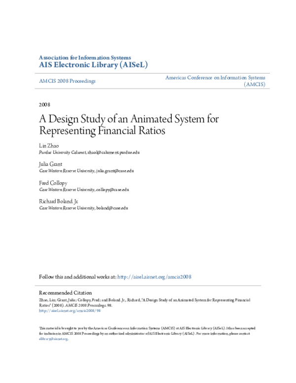 (PDF) A Design Study of an Animated System for Representing Financial ...