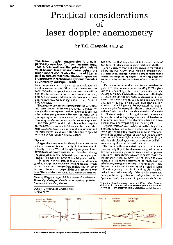 (PDF) Practical considerations of laser doppler anemometry