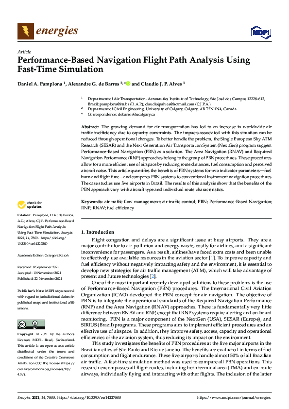 (PDF) Performance-Based Navigation Flight Path Analysis Using Fast-Time ...