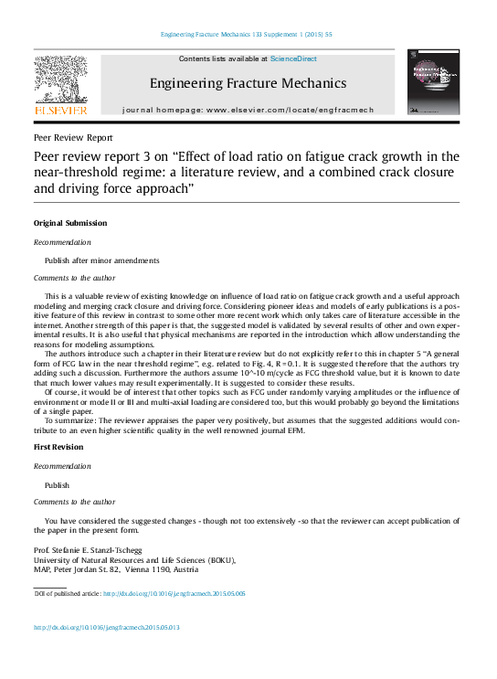 (PDF) Peer review report 3 on “Effect of load ratio on fatigue crack ...