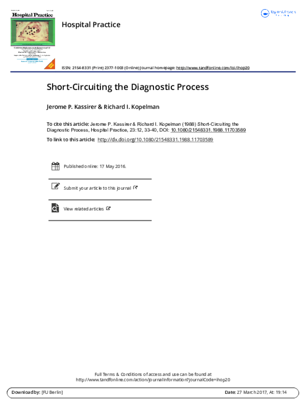 Short-Circuiting the Diagnostic Process