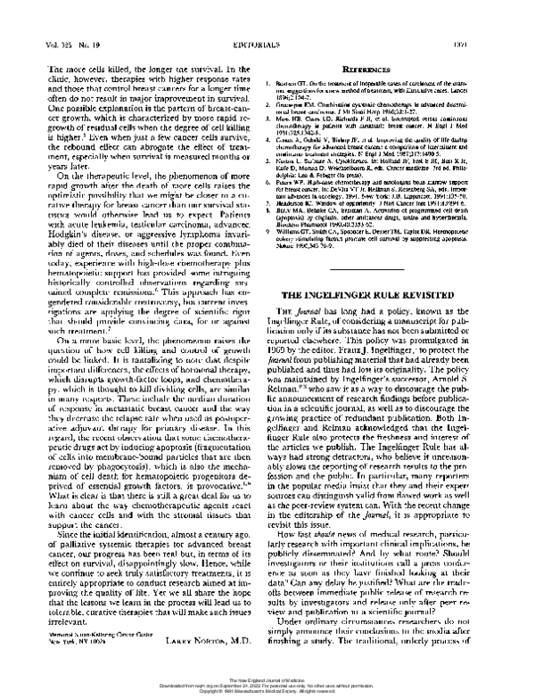 (PDF) The Ingelfinger Rule Revisited | Jerome Kassirer - Academia.edu