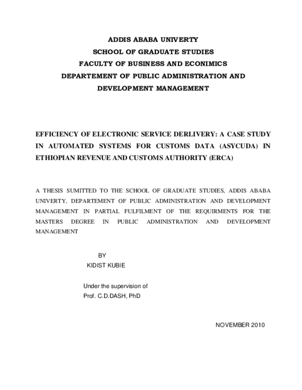 (PDF) Efficiency of Electronic Service Delivery: A Case Study in ...