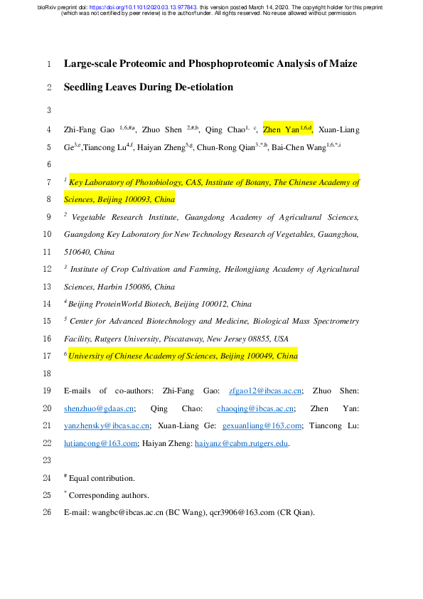 (PDF) Large-scale Proteomic and Phosphoproteomic Analysis of Maize ...