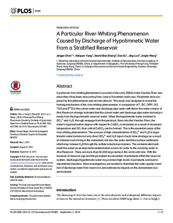 (PDF) A Particular River-Whiting Phenomenon Caused by Discharge of ...