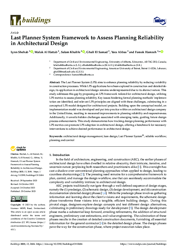 (PDF) Last Planner System Framework to Assess Planning Reliability in ...