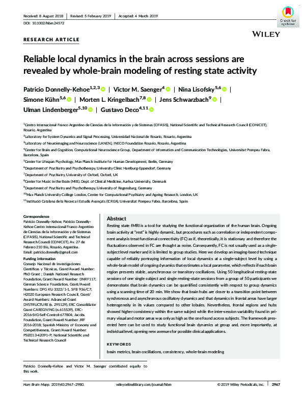 (PDF) Reliable local dynamics in the brain across sessions are revealed ...