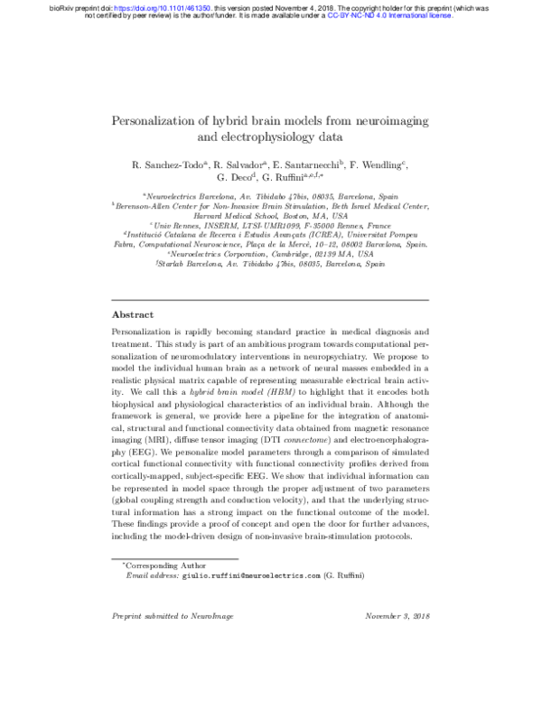(PDF) Personalization of hybrid brain models from neuroimaging and electrophysiology data ...