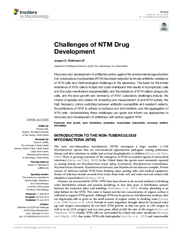 (PDF) Challenges of NTM Drug Development