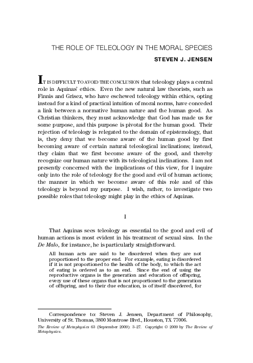 (PDF) The Role of Teleology in the Moral Species initial pages