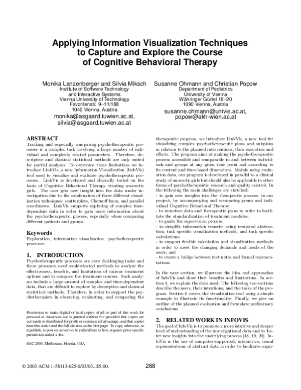 (PDF) Applying information visualization techniques to capture and ...