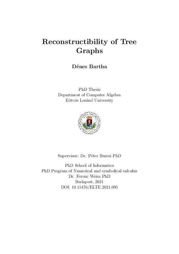 (PDF) Reconstructibility of Tree Graphs