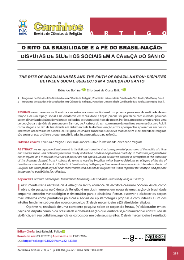 (PDF) THE RITE OF BRAZILIANNESS AND THE FAITH OF BRAZIL-NATION ...