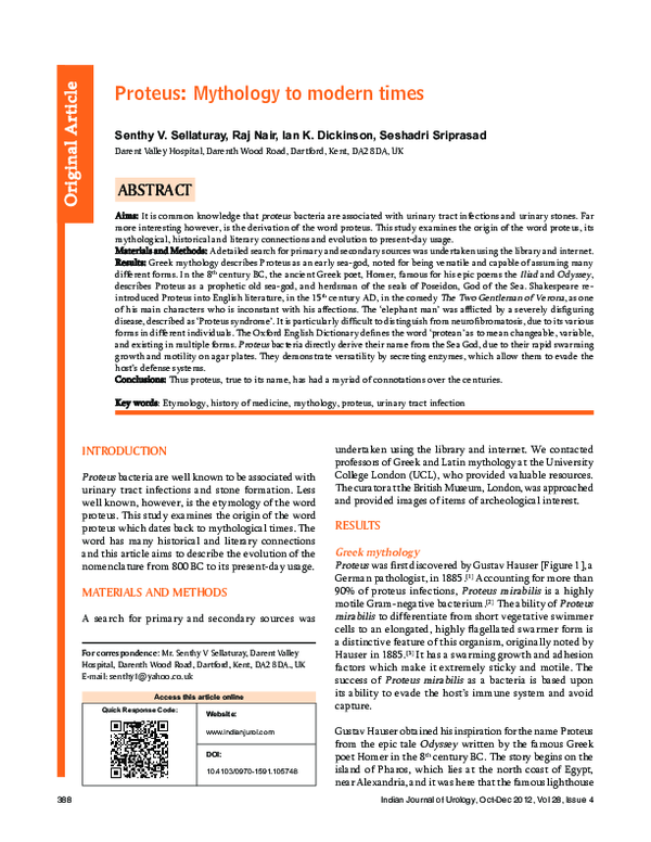 (PDF) Proteus: Mythology to modern times