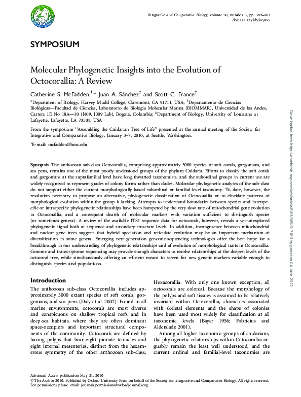 (PDF) Molecular Phylogenetic Insights into the Evolution of ...