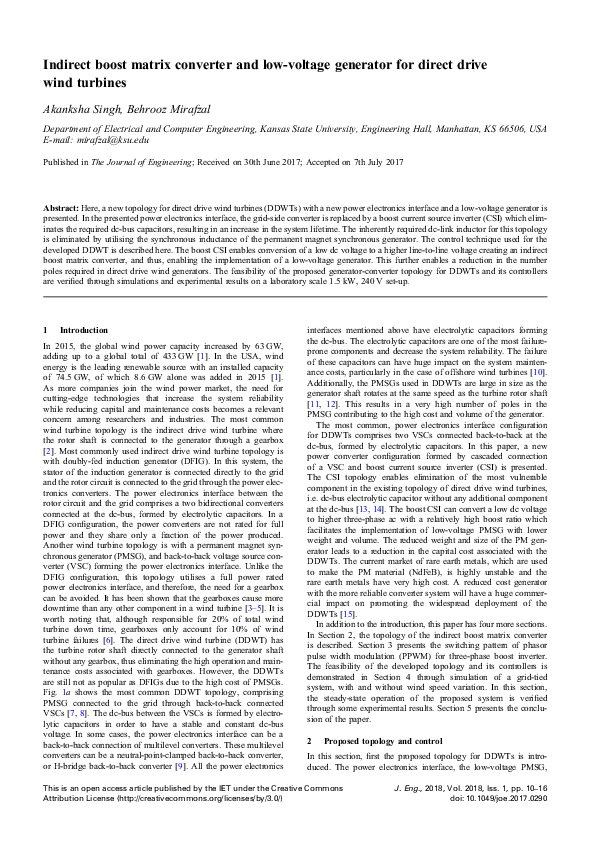 (PDF) Indirect boost matrix converter and low-voltage generator for ...