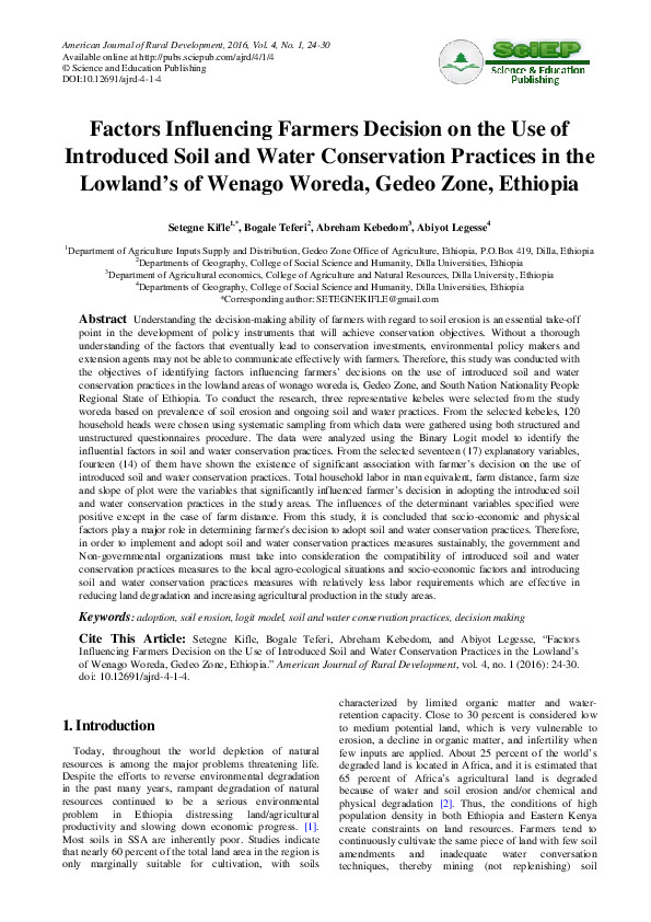 (PDF) Factors Influencing Farmers Decision on the Use of Introduced ...