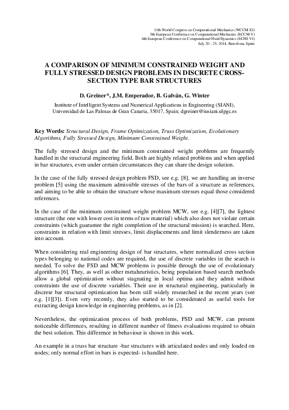 (PDF) A Comparison of Minimum Constrained Weight and Fully Stressed ... (PDF) A Comparison of Minimum Constrained Weight and Fully Stressed ...