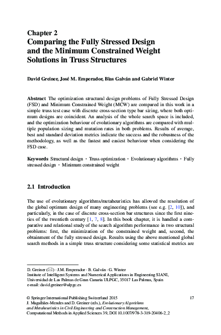 (PDF) FSD vs MCW Optimization in Truss Structures