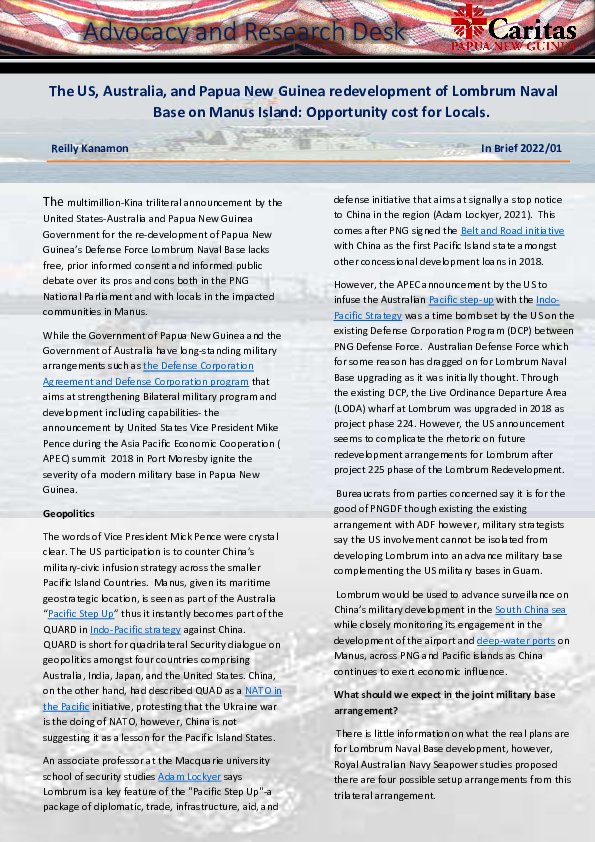 (PDF) Reilly Kanamon Lombrum NAVAL BASE INBRIEF