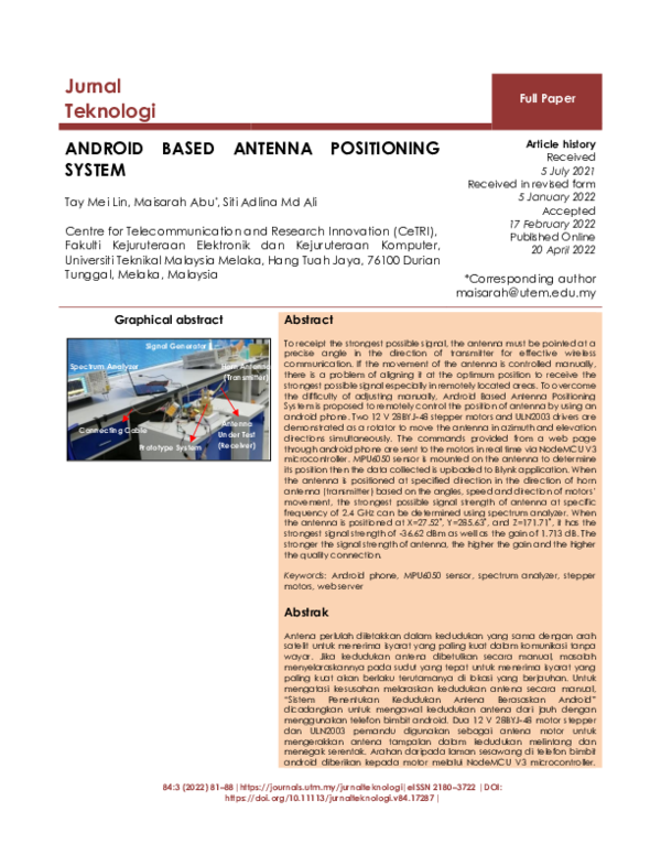 (PDF) Android Based Antenna Positioning System (PDF) Android Based Antenna Positioning System