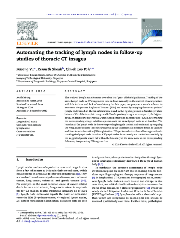 (PDF) Automating the tracking of lymph nodes in follow-up studies of ...