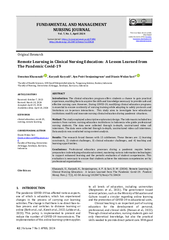 (PDF) Remote Learning in Clinical Nursing Education: A Lesson Learned ...
