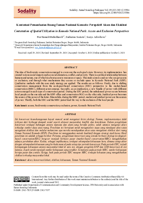 (PDF) Kontestasi Pemanfaatan Ruang Taman Nasional Komodo: Perspektif ...