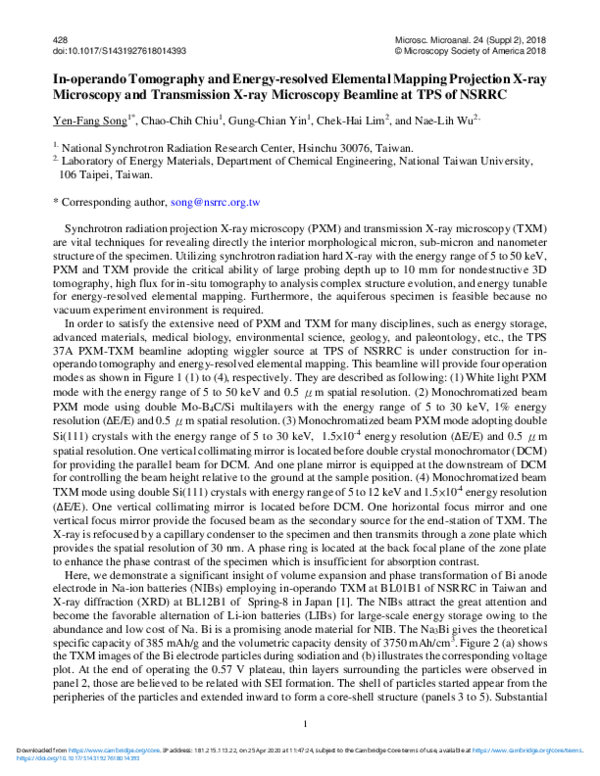 (PDF) In-operando Tomography and Energy-resolved Elemental Mapping ...