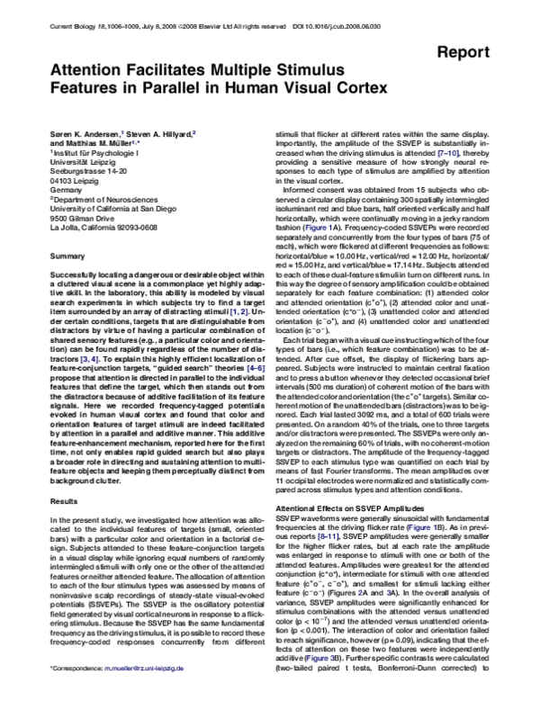 (PDF) Attention Facilitates Multiple Stimulus Features in Parallel in ...