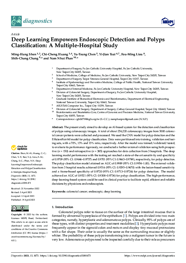 (PDF) Deep Learning Empowers Endoscopic Detection and Polyps Classification: A Multiple-Hospital ...