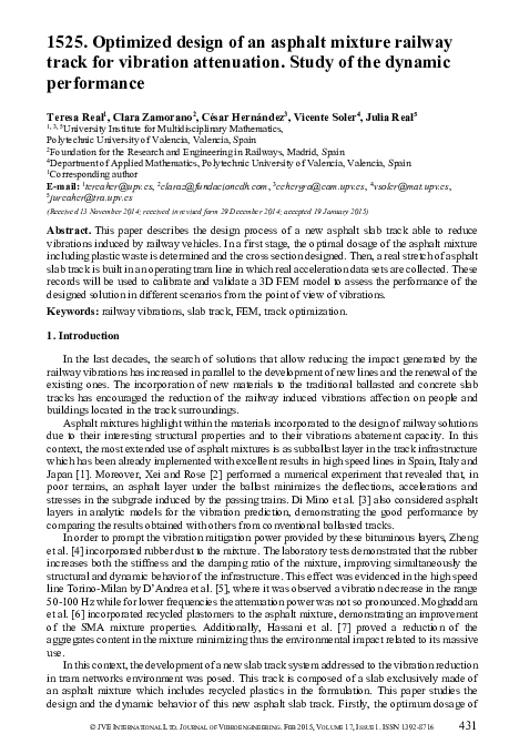(PDF) Optimized design of an asphalt mixture railway track for ...