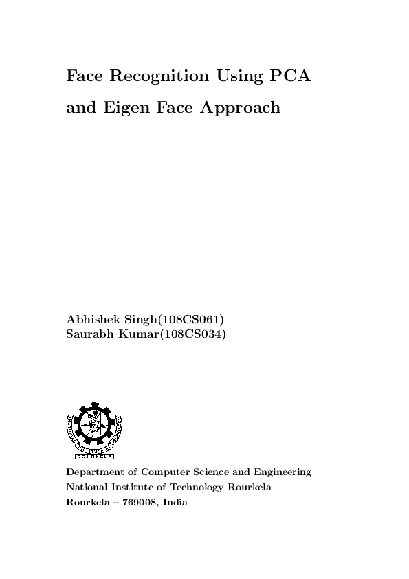 Pdf Face Recognition Using Pca And Eigen Face Approach