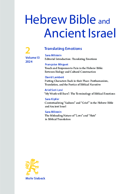 (PDF) "My Wrath will Burn": The Terminology of Biblical Emotions