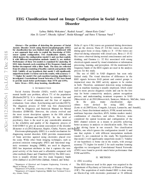 (PDF) EEG Classification based on Image Configuration in Social Anxiety Disorder