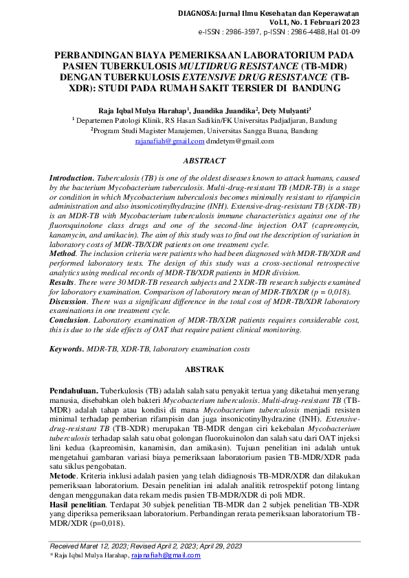 (PDF) Perbandingan Biaya Pemeriksaan Laboratorium Pada Pasien ...