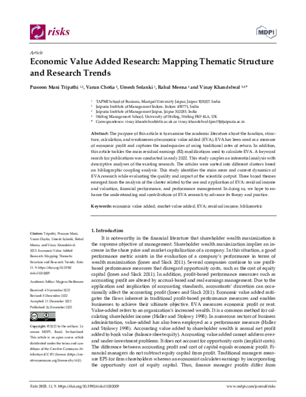 (PDF) Economic Value Added Research: Mapping Thematic Structure and Research Trends