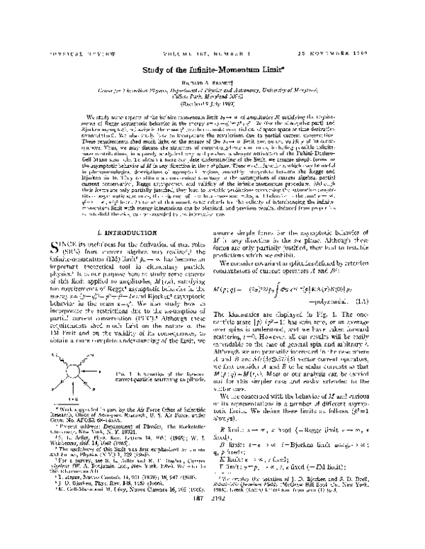 (PDF) Study of the Infinite-Momentum Limit