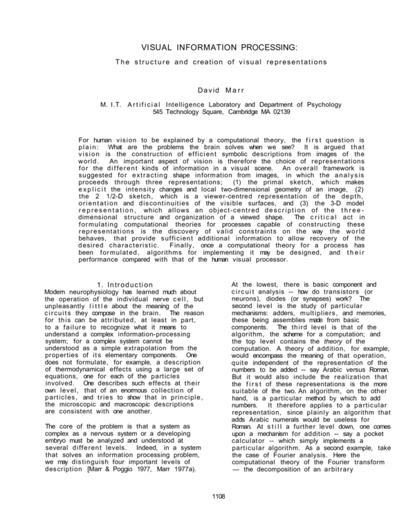 (PDF) Visual information processing: the structure and creation of ...