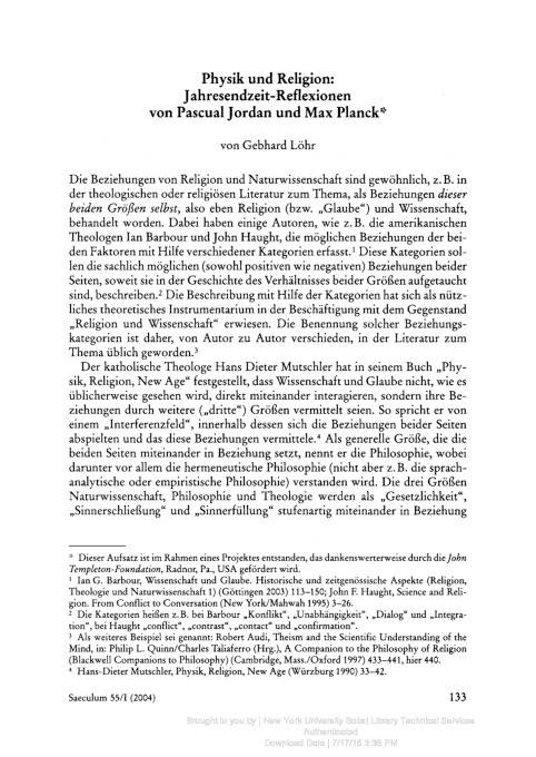 (PDF) Physik und Religion: Jahresendzeit-Reflexionen von Pascual Jordan ...