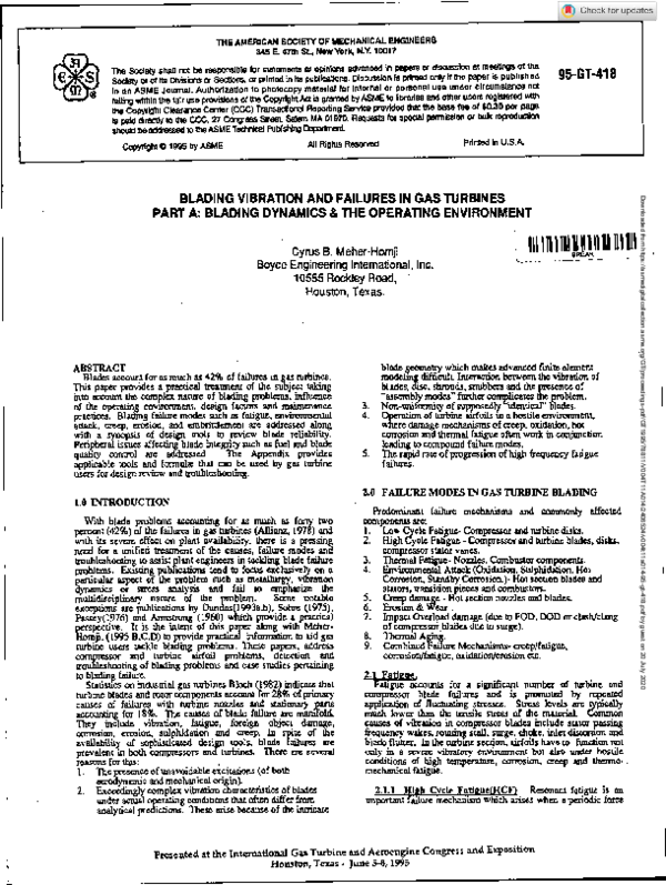 (PDF) Blading Vibration and Failures in Gas Turbines: Part A — Blading ...