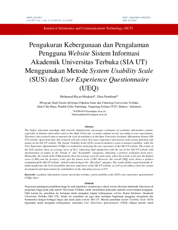 (PDF) Pengukuran Kebergunaan dan Pengalaman Pengguna Website Sistem ...