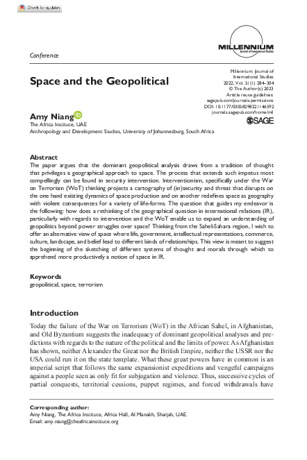 (PDF) Space and the Geopolitical