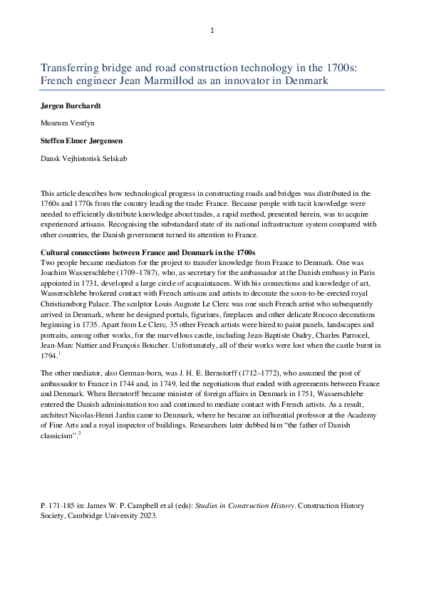 (PDF) Transferring bridge and road construction technology in the 1700s ...